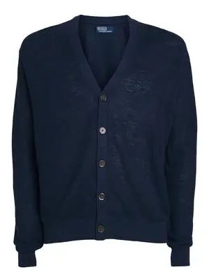 Polo Ralph Lauren Linen Relaxed Cardigan - Navy