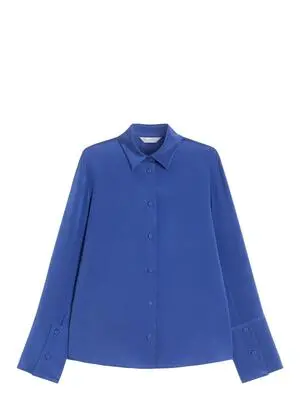 Max Mara Silk Crepe De Chine Shirt - Cornflower Blue