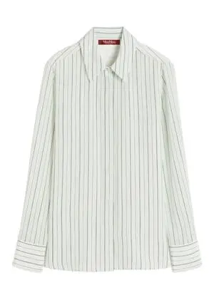 Max Mara Printed Silk Crepe De Chine Shirt - Green