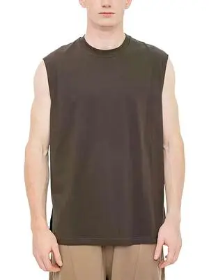 JOE CHIA Boxy Sleeveless T-shirt - Brown