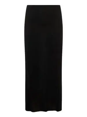JIL SANDER Fine-knit Semi-sheer Midi Skirt - Black