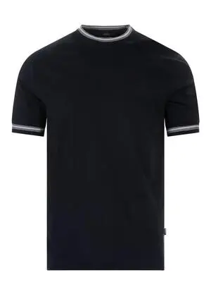 BOSS Stripe-trim T-shirt - Blue
