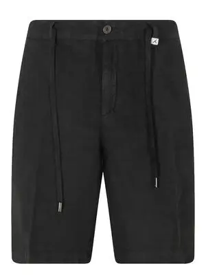 MYTHS Drawstring Elasticated-waist Shorts - Black