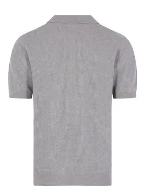 ZANONE Textured-knit Polo Sweater - Grey