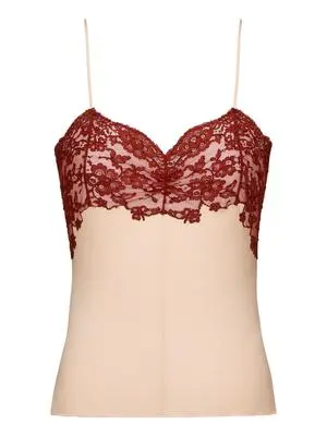 Saint Laurent Silk Satin Laced Camisole - Peche
