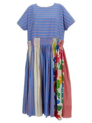 Pero Short-sleeved Dress With Patchwork - Multicolor