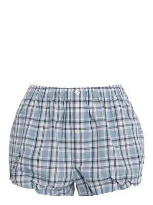 Acne Studios Cotton Check Bloomer Shorts - Blue