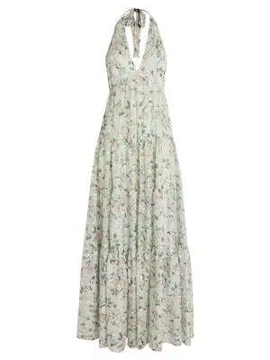 Alice + Olivia Embroidered Floral Maxi Dress - Green