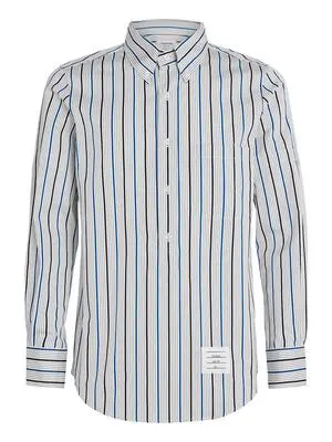 Thom Browne Cotton Stripe Shirt - Blue