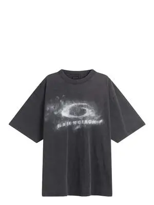 Balenciaga Medium Fit Tee Washed And White - Black