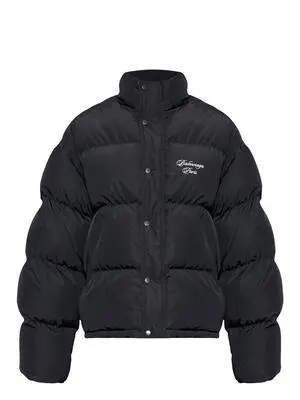 Balenciaga Quilted Puffer Jacket With High Neck And Logo Embroidery - Black