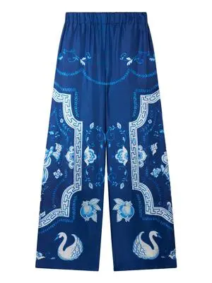 Casablanca Silk Printed Trousers - Multicolor