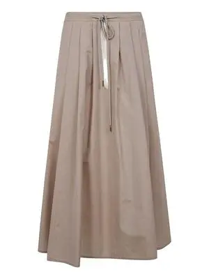 Seventy Taffeta High-waisted Skirt - Beige