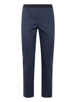 Liviana Conti High-waisted Cotton Trousers With Zip And Button Closure - Blue