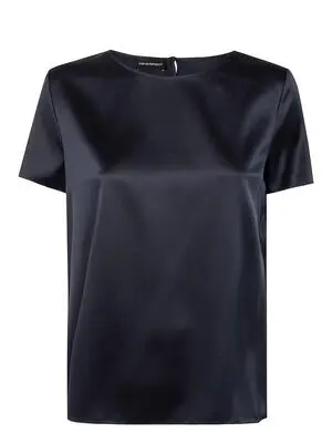 Emporio Armani Silk Long Sleeve Shirt - Blue
