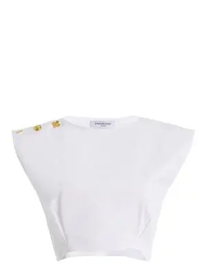 Françoise Tallulah Embellished Cotton Top - White