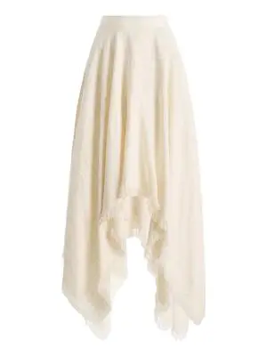 KALLMEYER Felicity Fringed Check-weave Maxi Skirt - Ivory