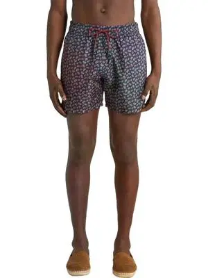 Etro Paisley Print Swim Shorts - Blue