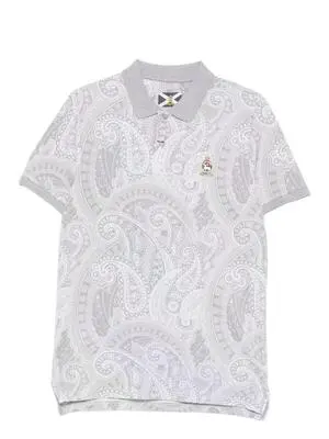 JOHNNY LAMBS Paisley-pattern Polo Shirt - Grey