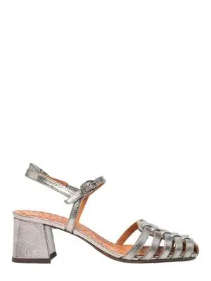 Chie Mihara Voku Metallic Cage Sandals - Silver