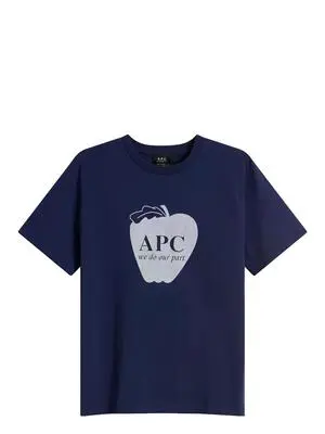 A.p.c. Apple-print T-shirt - Blue