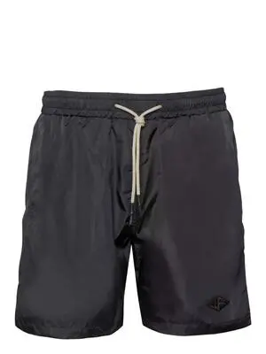 LOW BRAND Logo Patch Drawstring Swim Shorts - Black