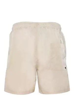 LOW BRAND Logo Patch Drawstring Swim Shorts - Neutrals