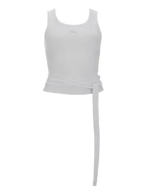 DIESEL® T-anky-tail" Cropped Top With Lace-up Detail - White