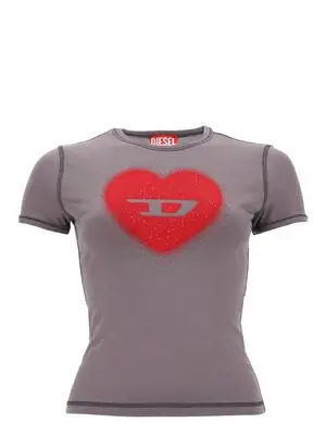 DIESEL® Embellished Heart T-shirt - Grey