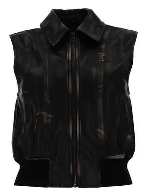 DIESEL® Distressed Gilet Bomber - Brown