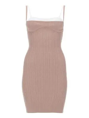 DIESEL® M-zandra" Ribbed Tank Dress With Layered Effect - Pink