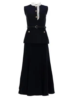 SELF-PORTRAIT Self-Portrait Tafetta Frill Midi Dress