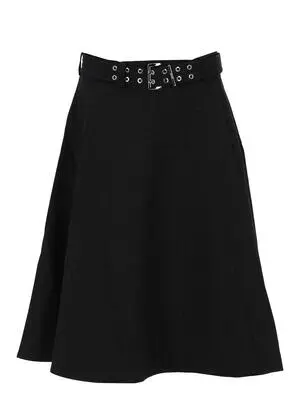GANNI Belted Wrap Skirt - Black