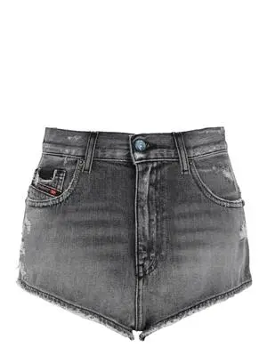 DIESEL® Diesel Denim Shorts With Frayed Hems Grey