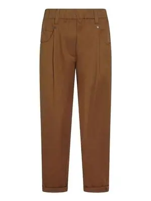 BRUNELLO CUCINELLI Brunello Cucinelli Cotton Twill Trousers With Monili Detail