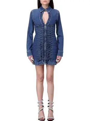 LIU JO Liu Jo Denim Lace-Up Mini Dress