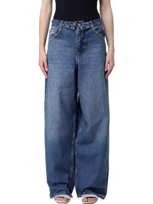 Liu Jo Liu Jo Cotton Denim Wide Leg Jeans Navy