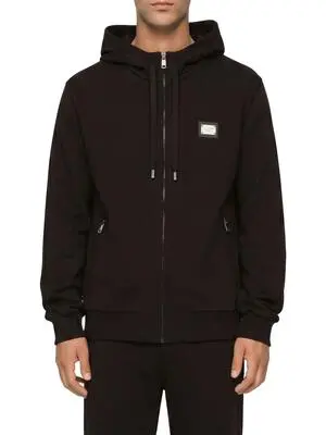 Dolce & Gabbana Cotton Sweatshirt With Logo - Black