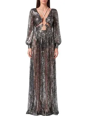 Philipp Plein Lace Long Sleeve Maxi Dress - Black