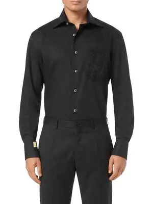 BILLIONAIRE Cotton Poplin Shirt - Black