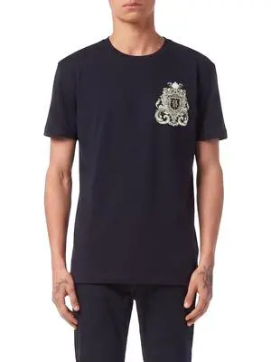 BILLIONAIRE Cotton T-shirt With Logo - Blue