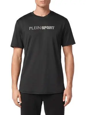 PLEIN SPORT Cotton T-shirt With Printed Logo - Black