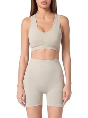 PLEIN SPORT Technical Stretch Fabric Crop Top - Grey