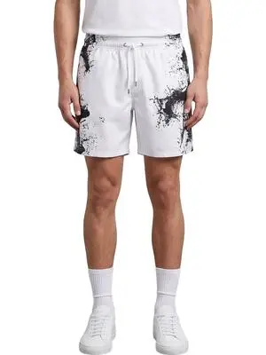 PLEIN SPORT Graphic Print Drawstring Shorts - White