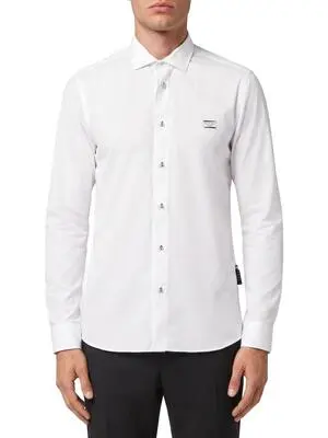 Philipp Plein Classic Cotton Poplin Shirt - White