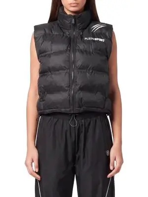 PLEIN SPORT Padded Quilted Nylon Gilet - Black