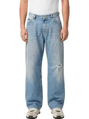 Philipp Plein Wide Leg Cotton Jeans - Denim