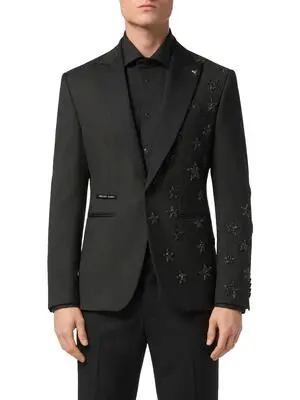 Philipp Plein Embellished Star Blazer - Black