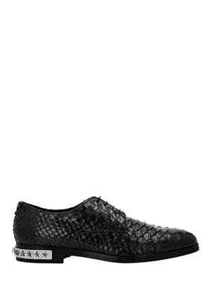 Philipp Plein Python Leather Derby Shoes - Black