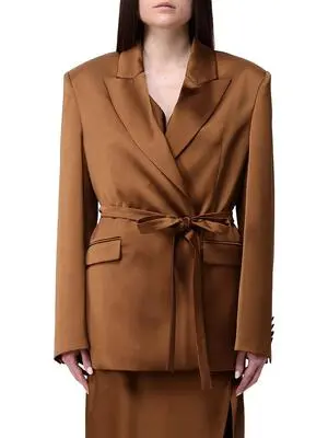 Andamane Satin Belted Blazer - Bronze